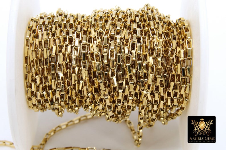 Stainless Steel Chain Silver Steel 4 mm Rectangle Box Chains | Etsy