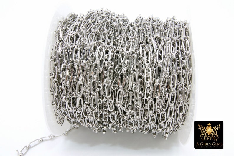 Rectangle Drawn Chain Unfinished Silver Paper Clip Chains LK - Etsy