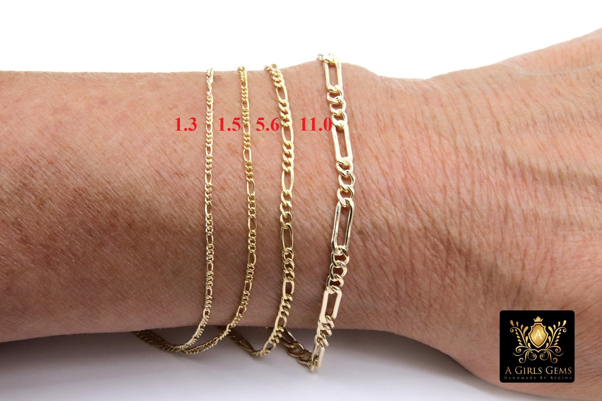 925 Sterling Silver Figaro Chains Unfinished by the Foot 1.5 - Etsy