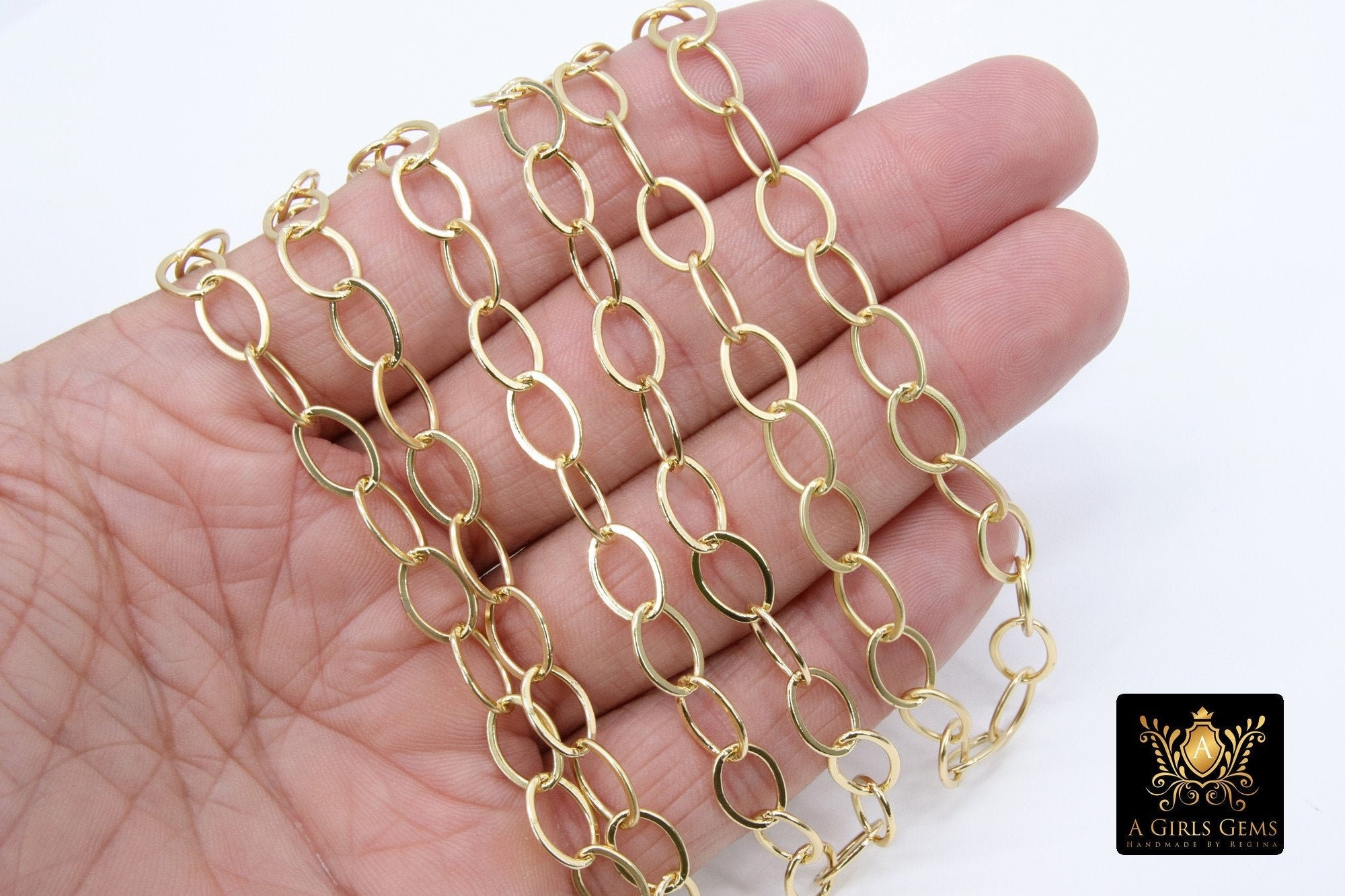 Gold Oval Chain 10 Mm Large Silver Oval Cable Chains LK 521 - Etsy