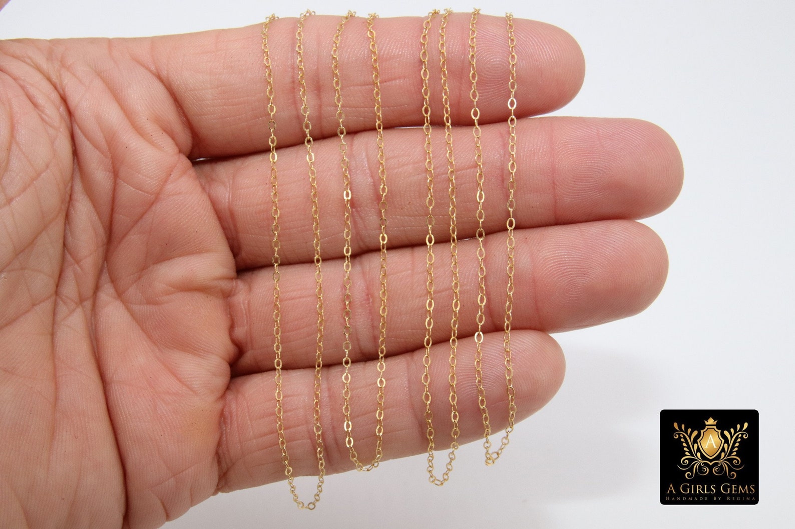 14 K Gold Filled Hammered Cable Chains, 14 20 Unfinished by the Foot CH ...