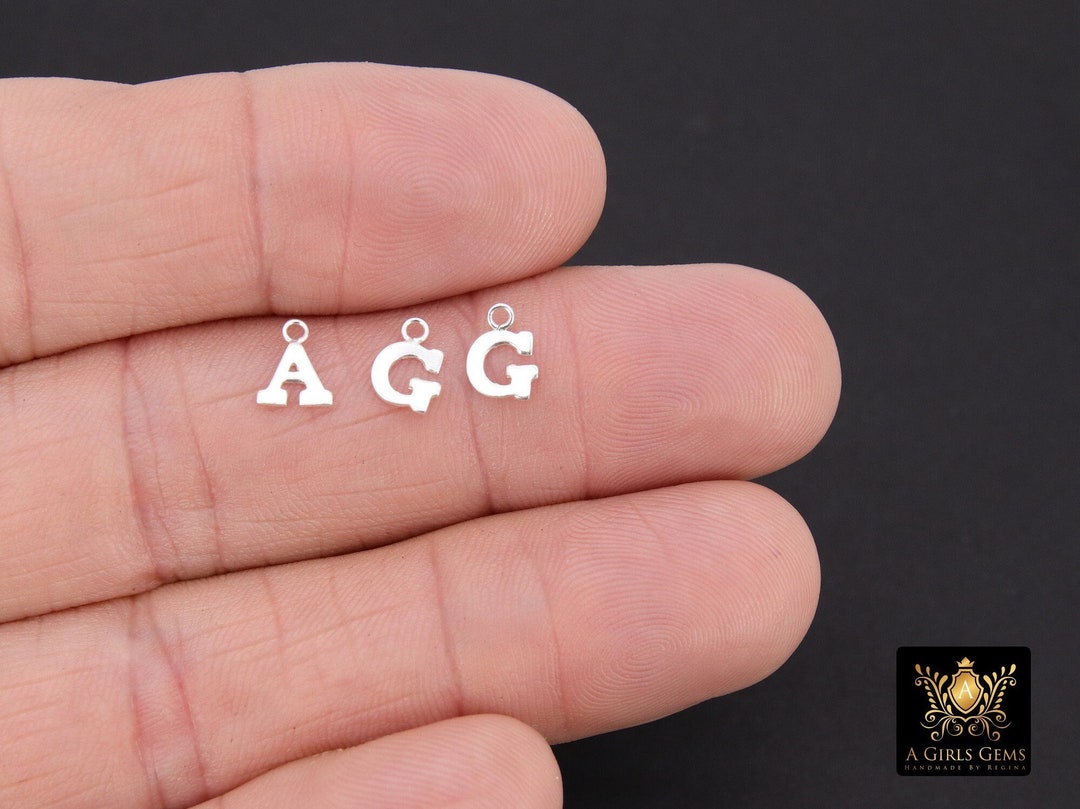 925 Sterling Silver Letter Charms, 6 X 8 Mm Silver Alphabet Letters ...