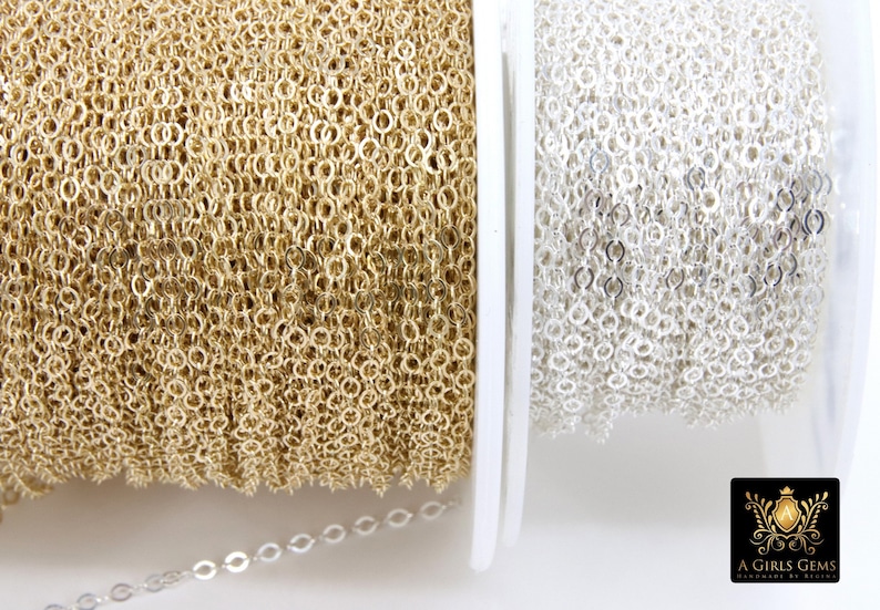 14 K Gold Filled Hammered Cable Chains 2.4 X 1.9 Mm 925 - Etsy