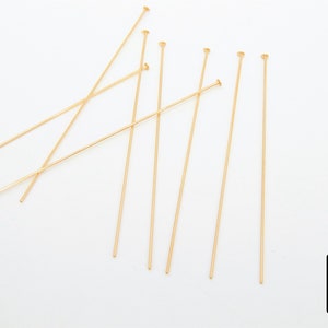 14 K Gold Filled Headpins, 14 20 Long Wire Flat End Pins for Bead ...
