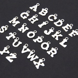 925 Sterling Silver Letter Charms, 6 X 8 Mm Silver Alphabet Letters ...