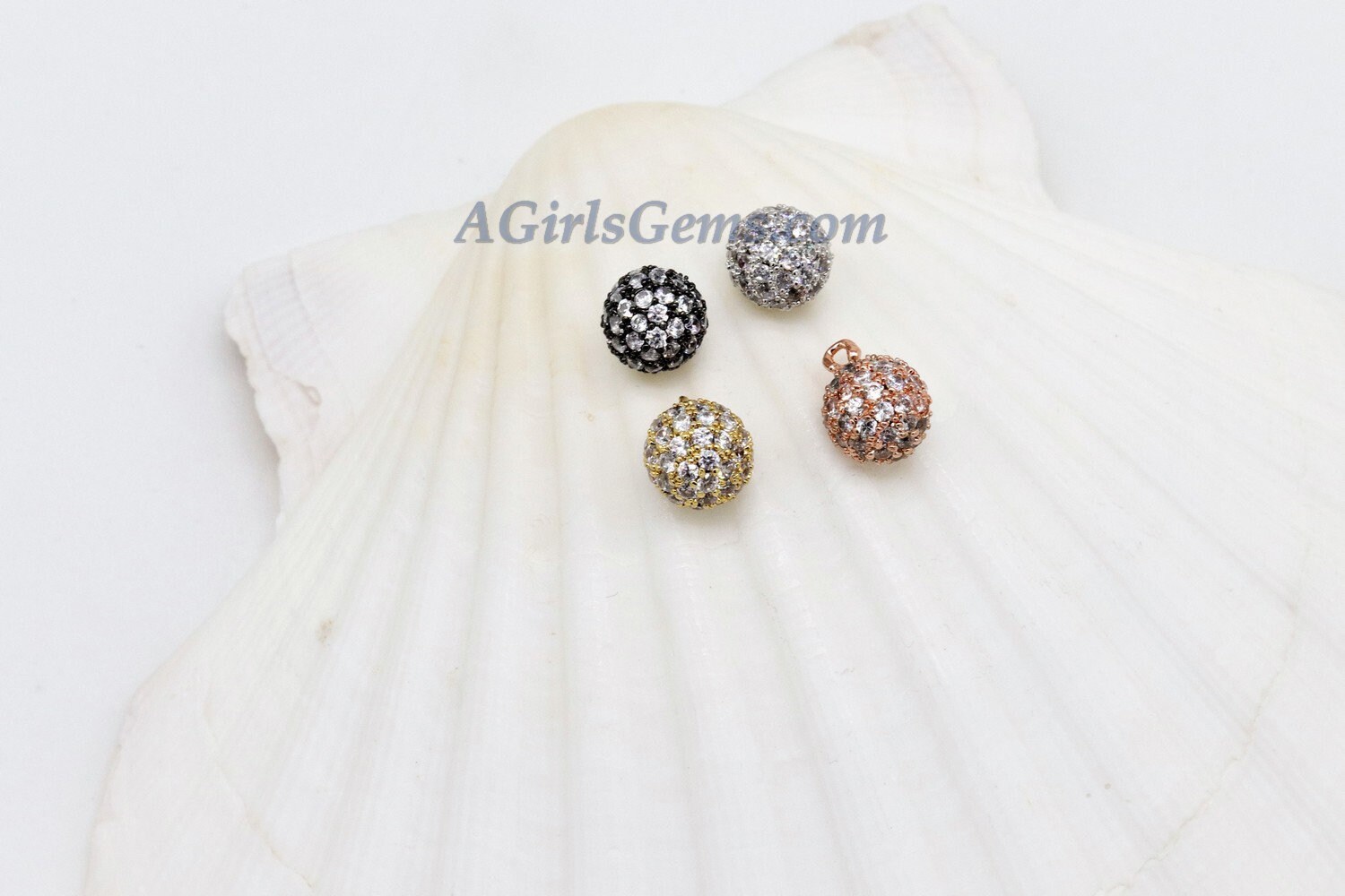 Round Crystal Ball Charm CZ Micro Pave 6 8 Mm Extender - Etsy