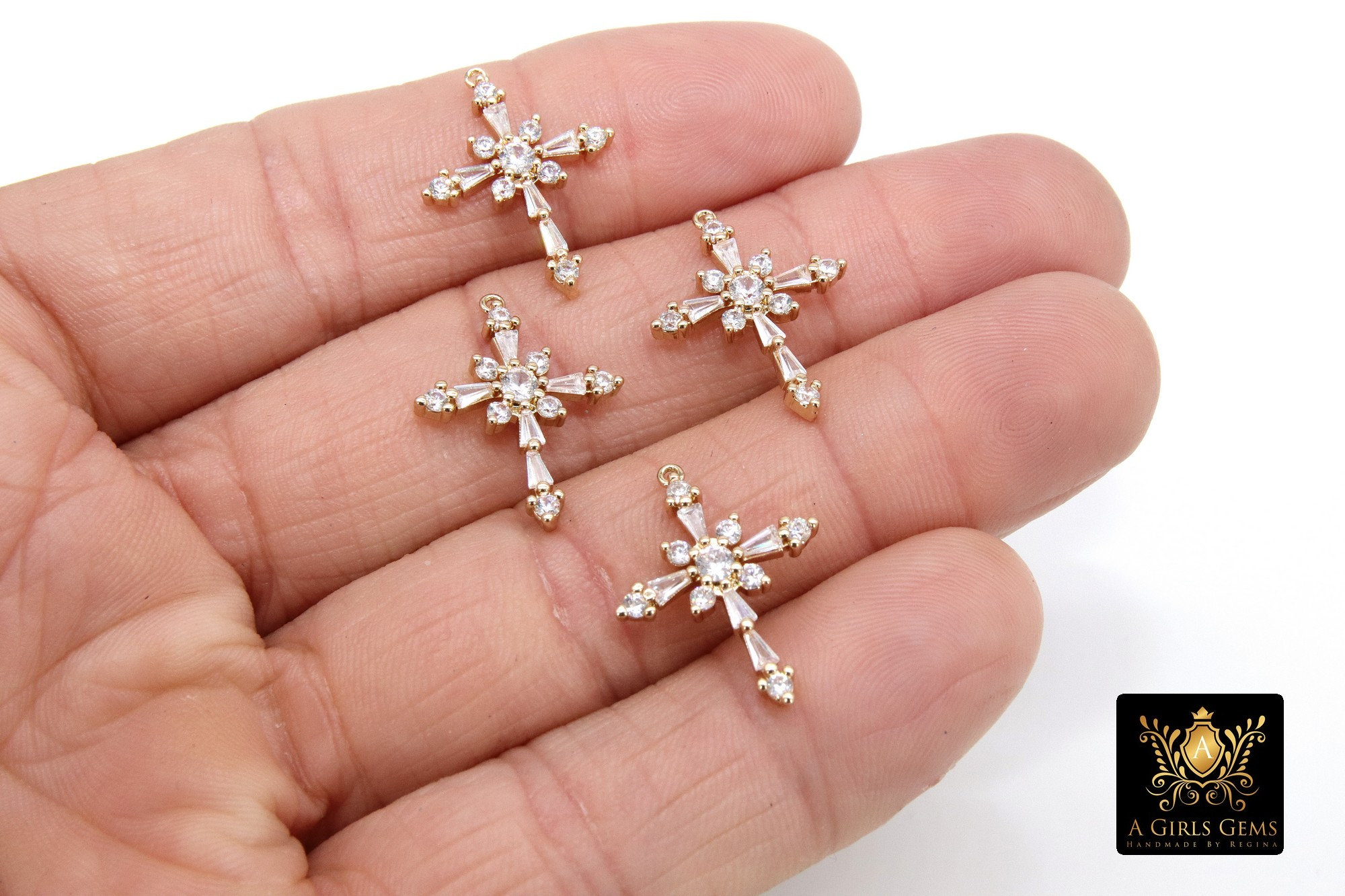 Gold Cubic Zirconia Cross CZ Pave Cross for Necklaces 488 - Etsy
