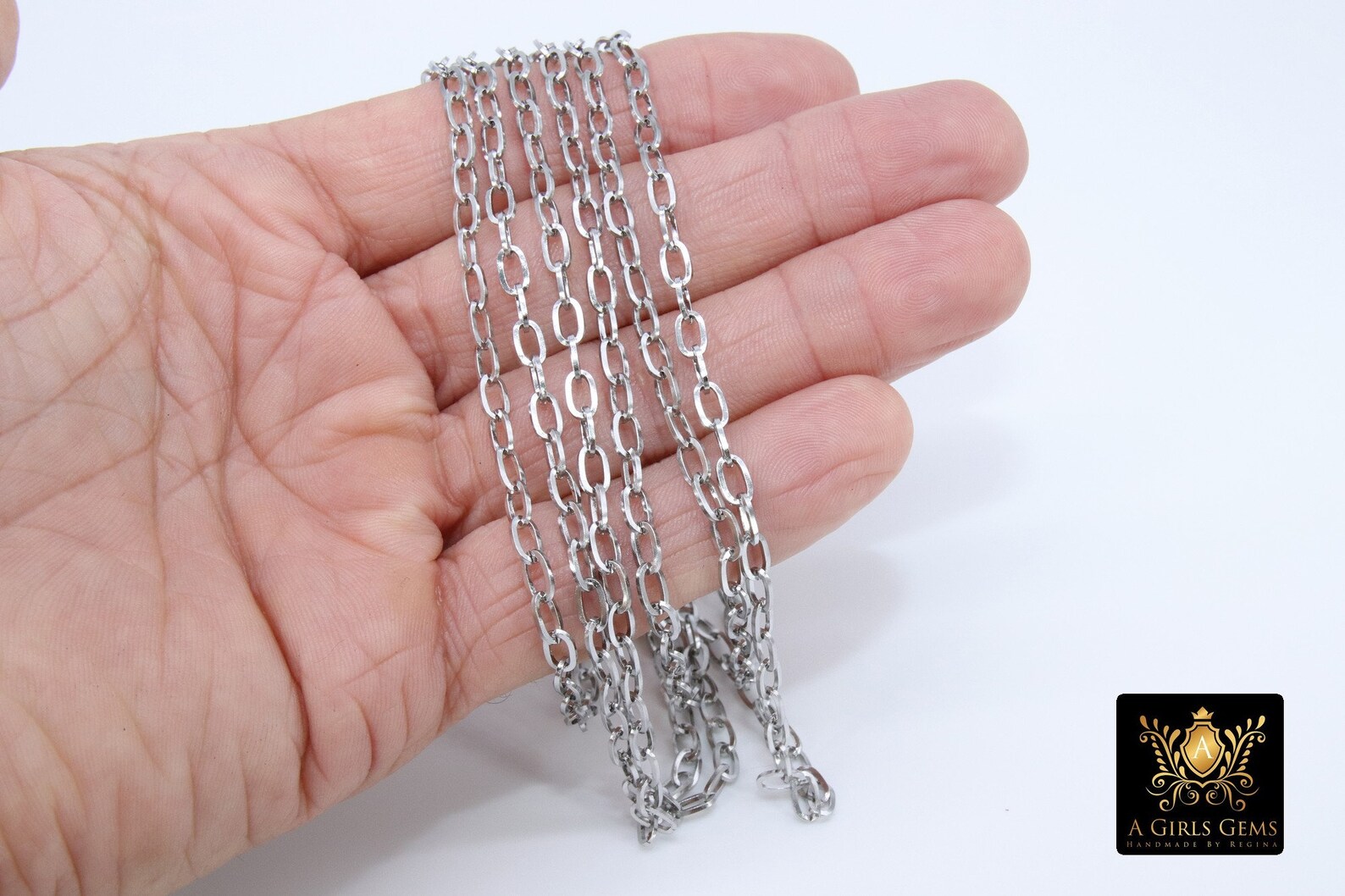 Stainless Steel Chain, 304 Silver, Gold Oval Chains, 7 Mm Unfinished ...