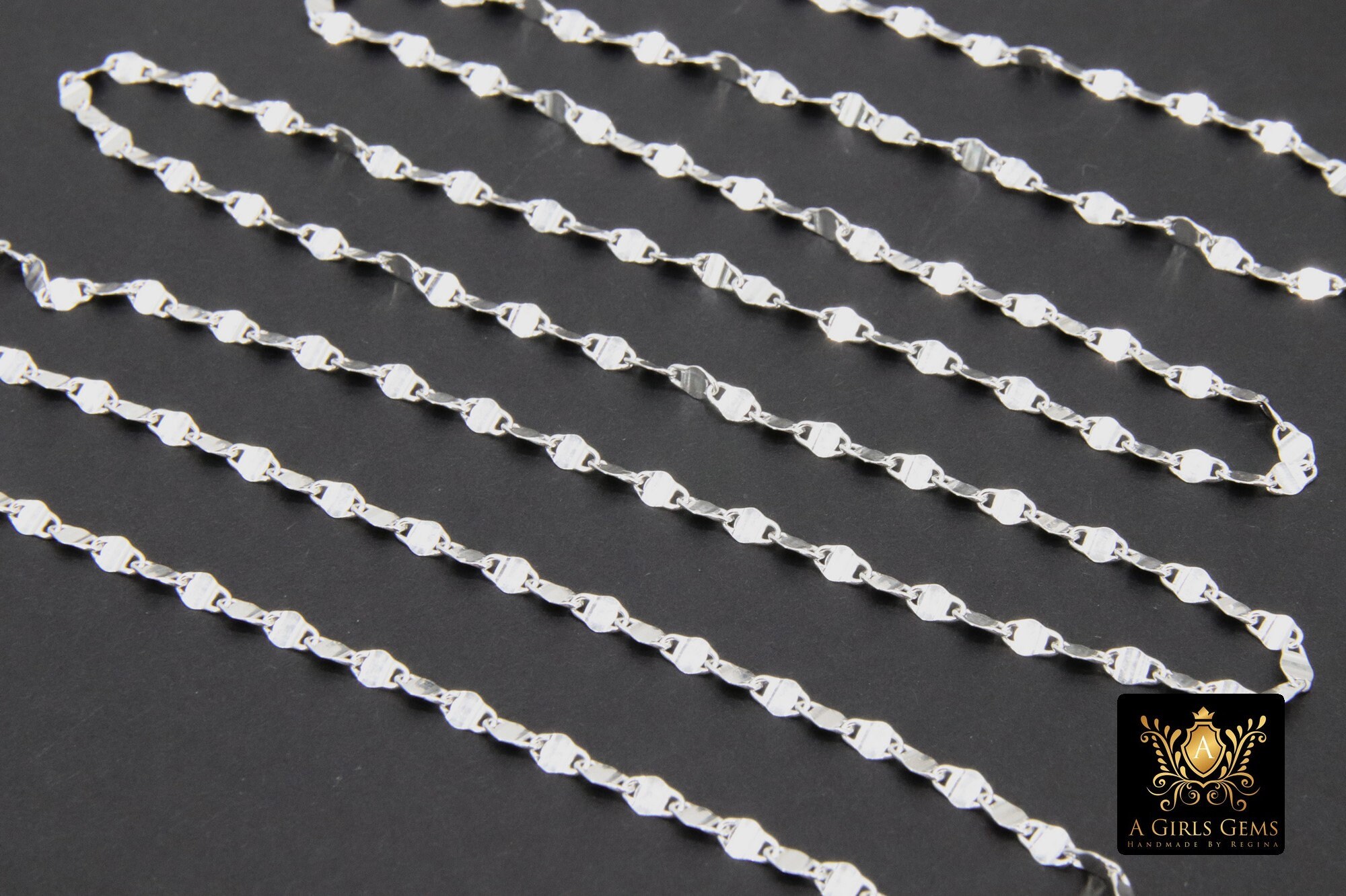 925 Sterling Silver Moroccan Chain 4 Mm Sequin Dapped Chains - Etsy