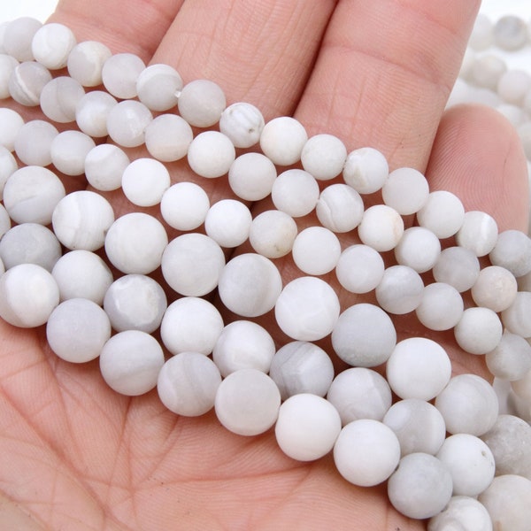 White Agate Beads - Etsy
