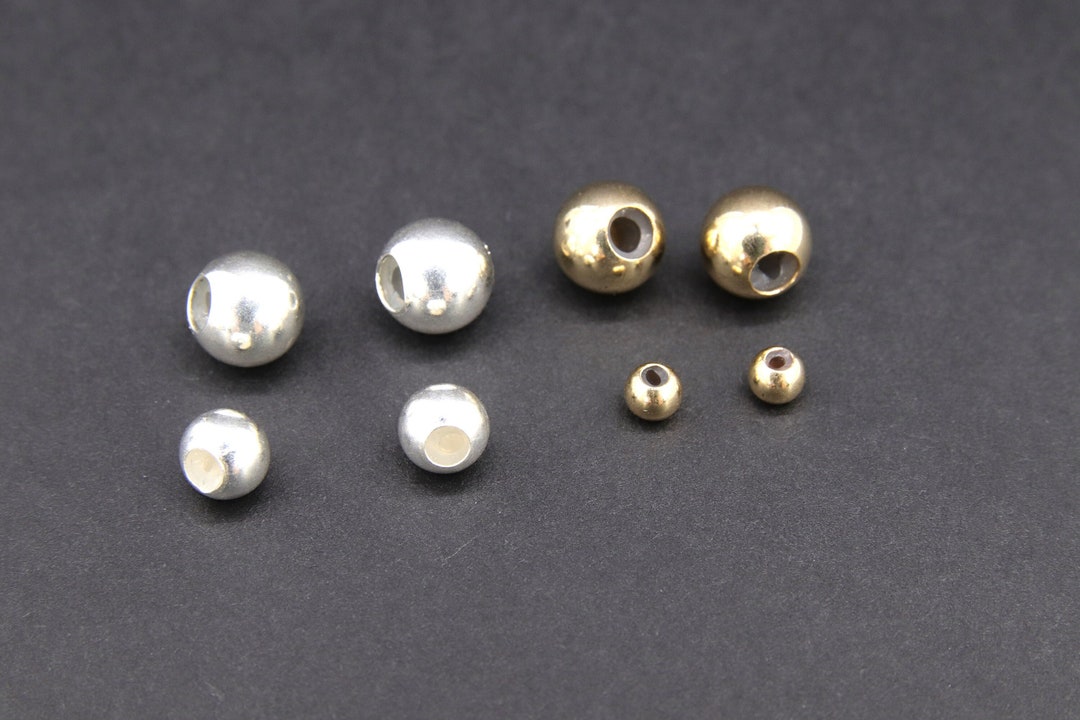 925 Sterling Silver Slider Beads, 14 K Gold Filled Dainty Chain Silicon ...