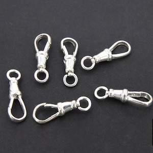 925 Sterling Silver Swivel Lobster Clasps, Large Albert Silver Push ...