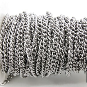 Stainless Steel Chain, 304 Silver Flat Dainty Curb Chains CH #107, 6 Mm ...