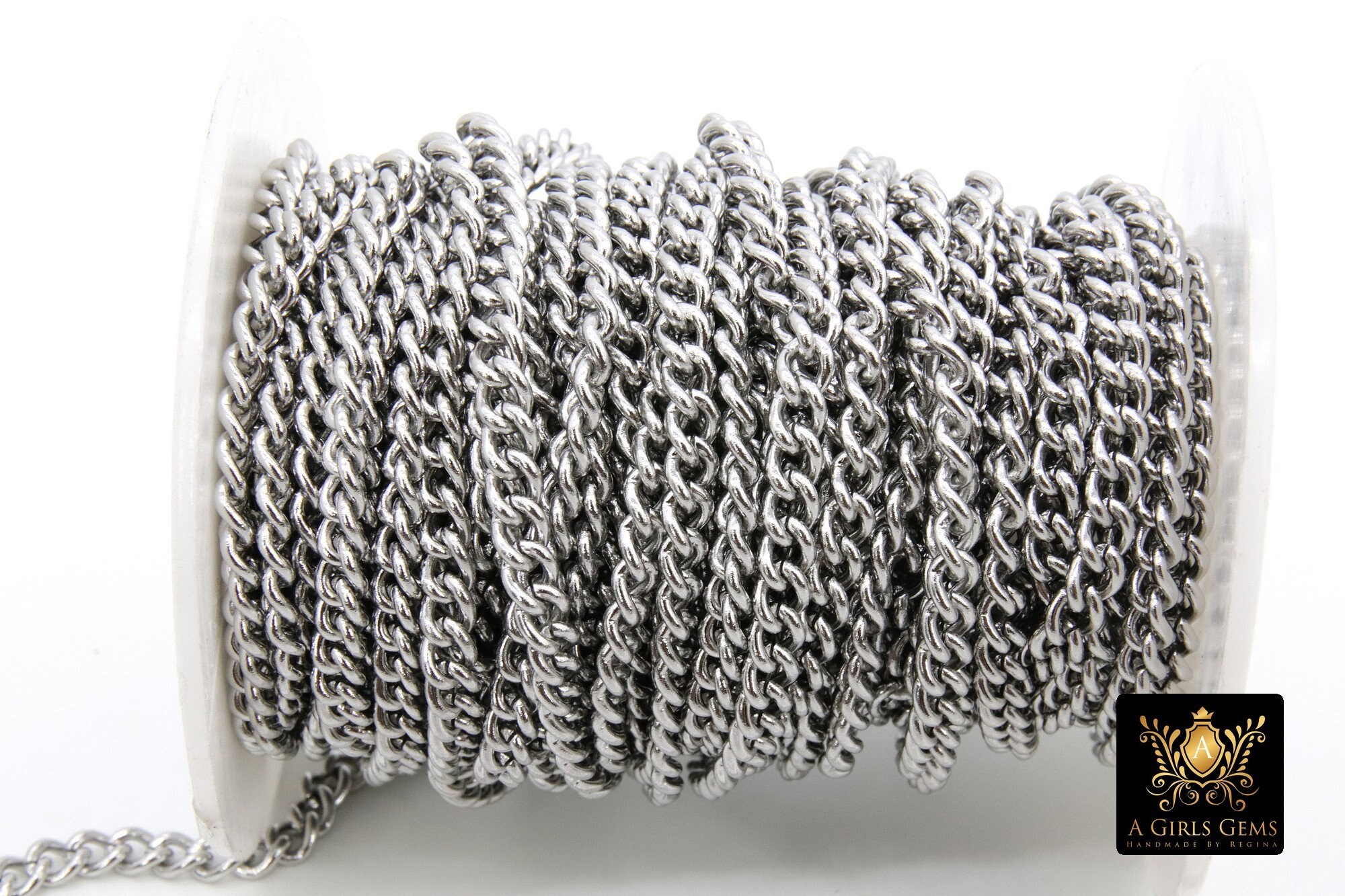Stainless Steel Chain 304 Silver Flat Dainty Curb Chains - Etsy