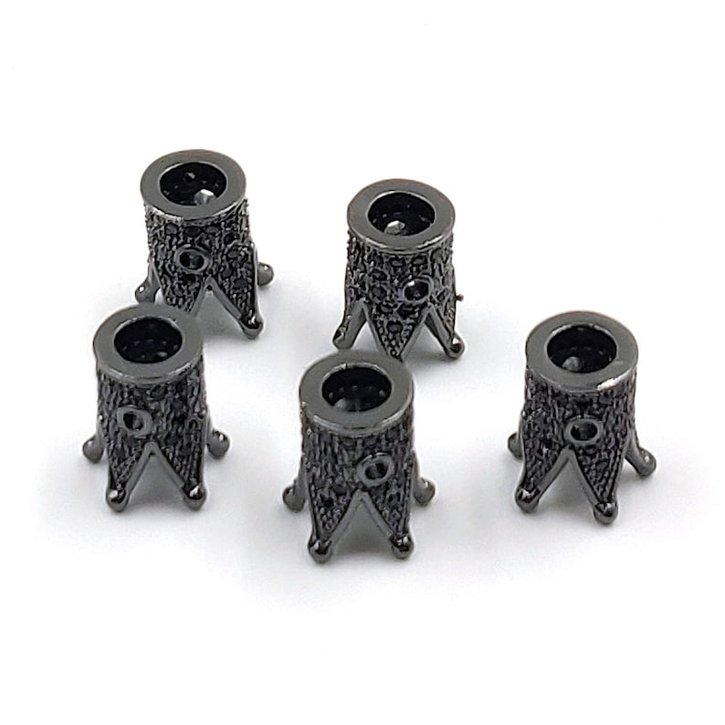 CZ Micro Pave Crown Shaped Beads 3 Pcs King Crown Spacer | Etsy