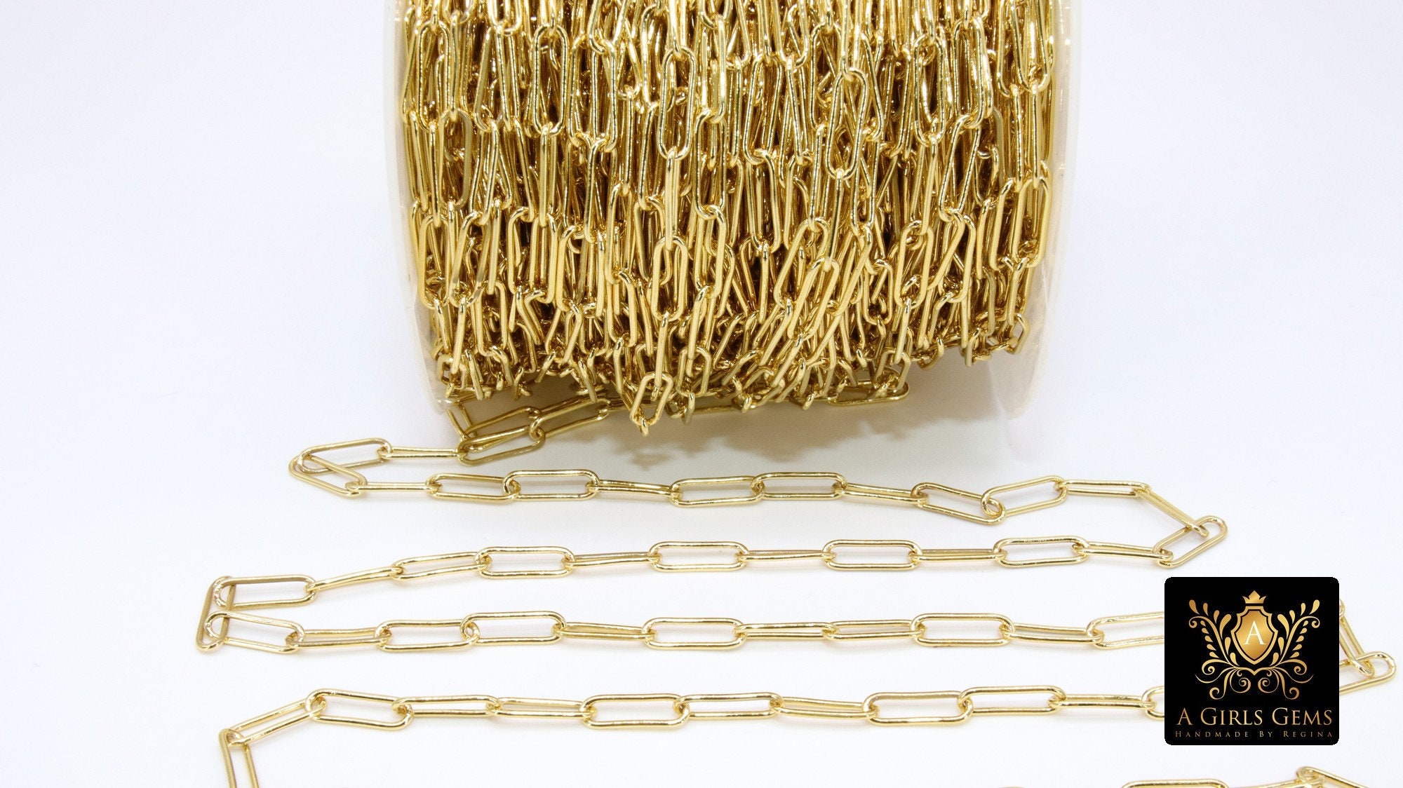 Long Paper Clip Chain, Unfinished Silver Soldered Chains CH #120 ...