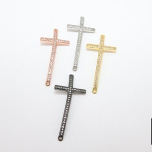 CZ Cross Connector, Bracelet 2 Loop Links, AG 83, 16 X 33 Mm, Cubic ...