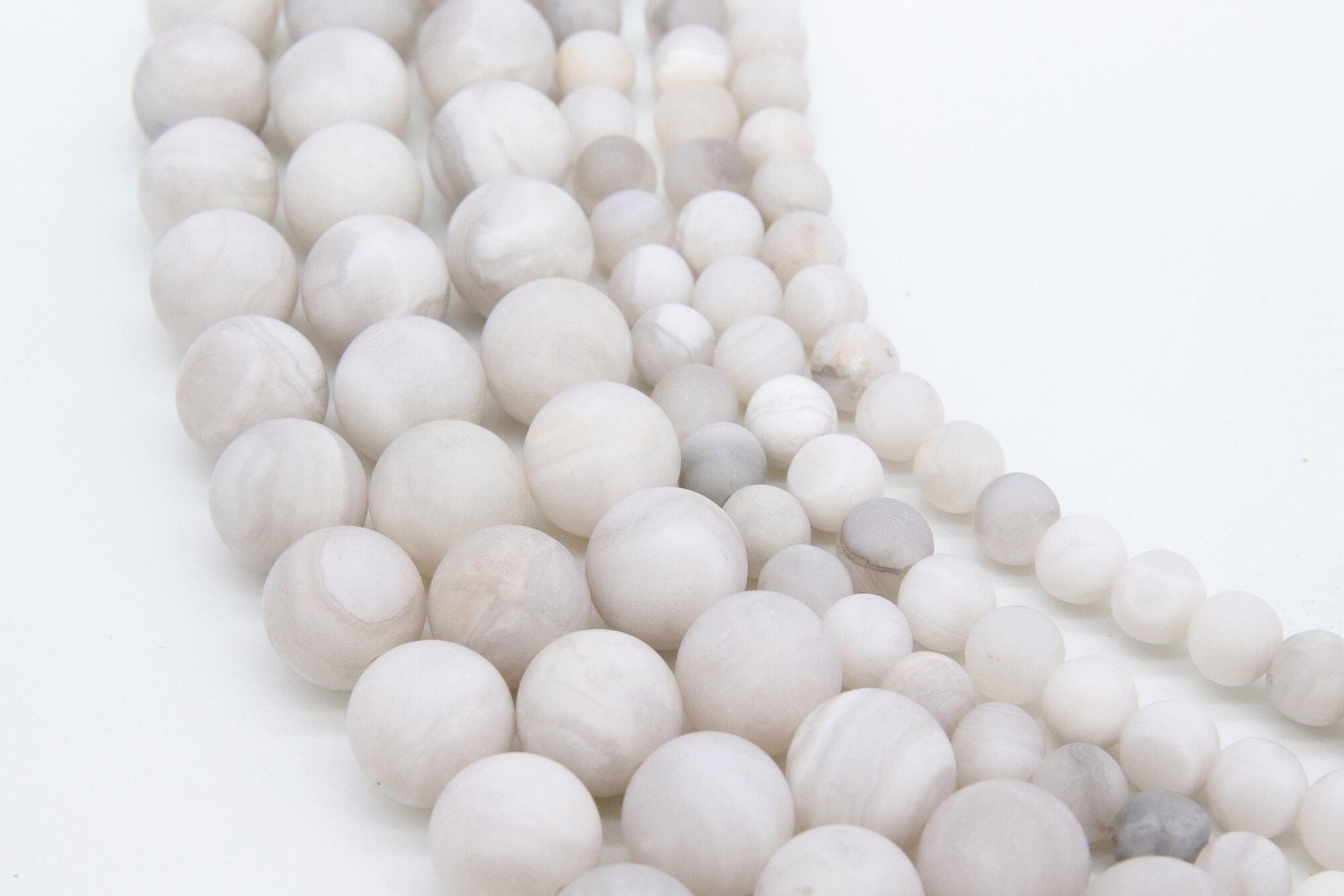 Natural White Agate Beads Smooth Matte Agate Round Frosted - Etsy
