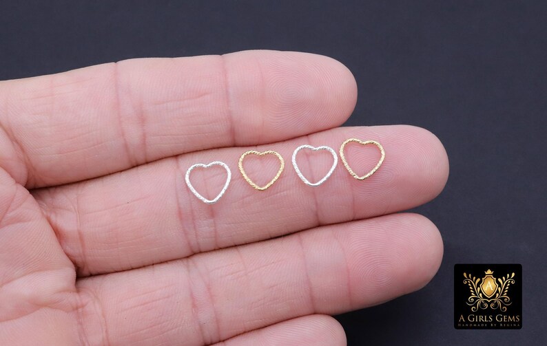 925 Sterling Silver Textured Heart Charms, 10 Mm 14 K Gold Filled ...
