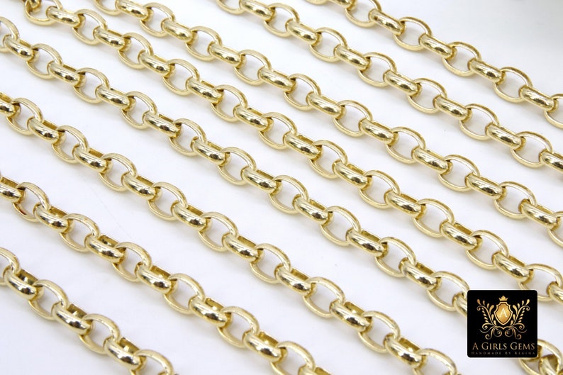 Gold ROLO Chain 8 Mm Oval Chains LK 502 Large Thick | Etsy