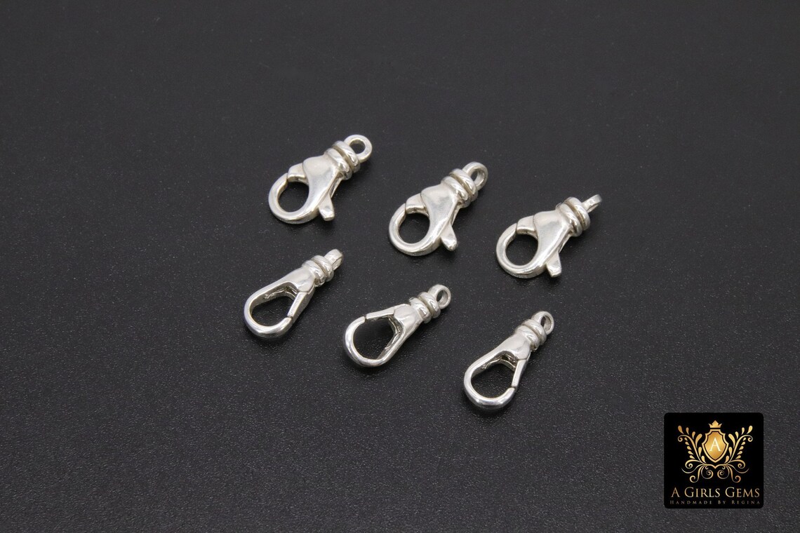 925 Sterling Silver Swivel Lobster Clasps Large Albert Silver - Etsy