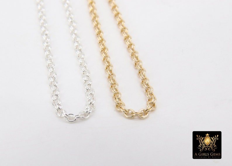 14 K Gold Filled Double Rolo Chains 2 Mm 925 Sterling Silver - Etsy
