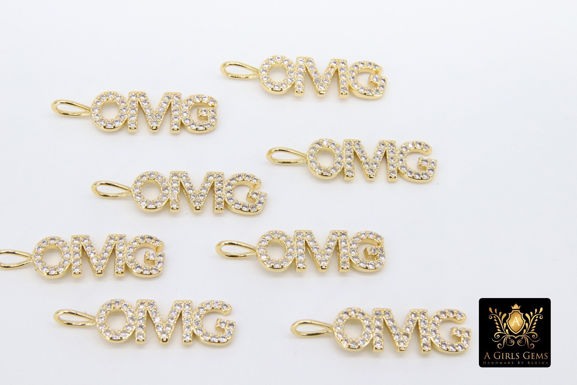 CZ Pave Boss Dog Tags Gold Boss Word Charms Inspirational Dog - Etsy