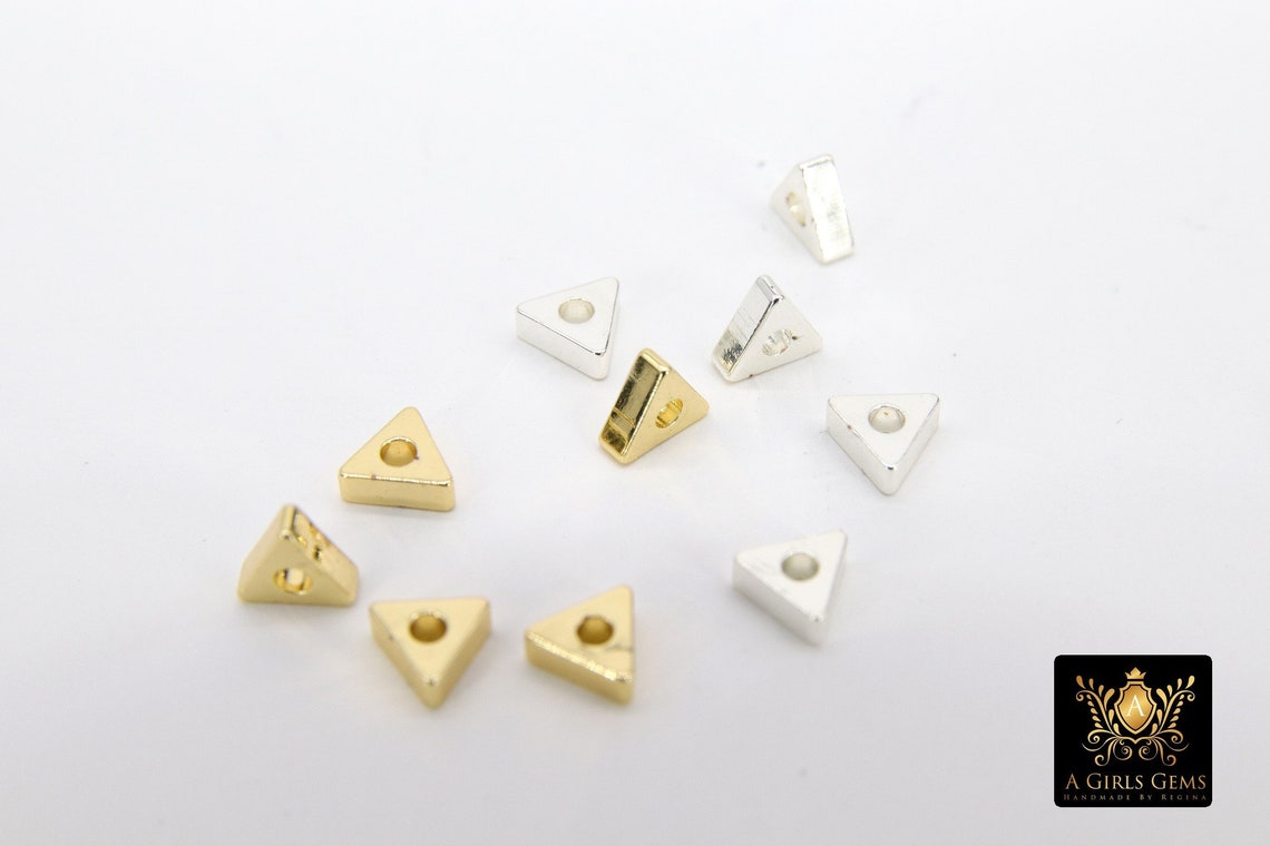 6 Mm Triangle Rondelle Spacer Beads, 20 Pc Flat Triangle Shaped # 3377 ...