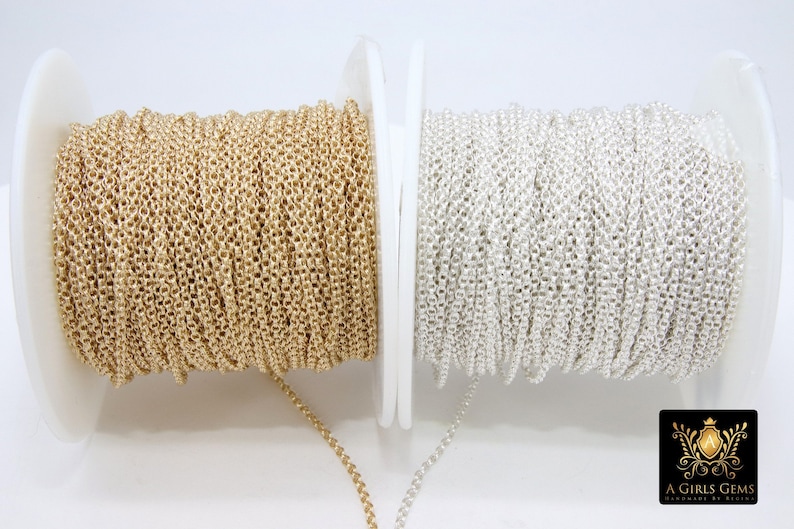 14 K Gold Filled Double Rolo Chains 2 Mm 925 Sterling Silver - Etsy