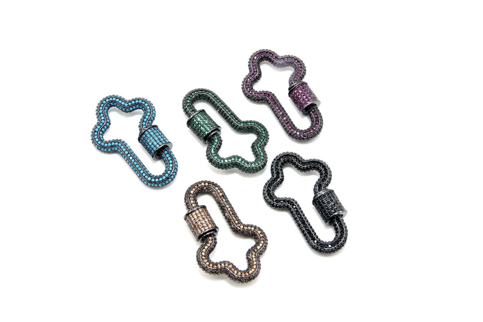 CZ Micro Pave Cross Screw Clasps Large Connector Pendants | Etsy