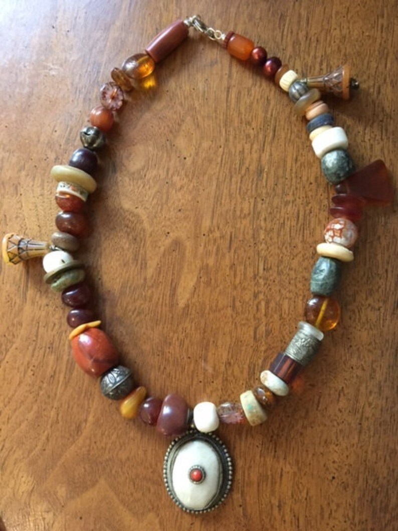 Unique Handmade Elegant Boho Chic Necklace Exotic Ethnic Tibetan Silver ...