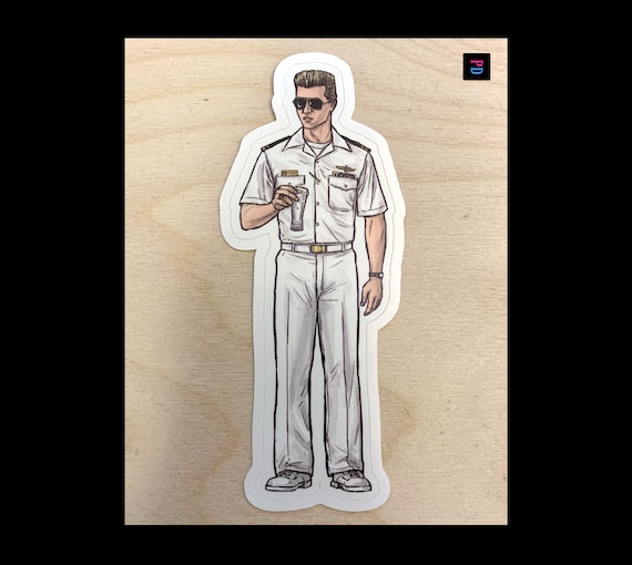 Cool Pilot Character Sticker Weatherproof Matte / Glossy - Etsy