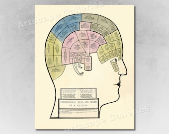 Phrenology Chart | Etsy