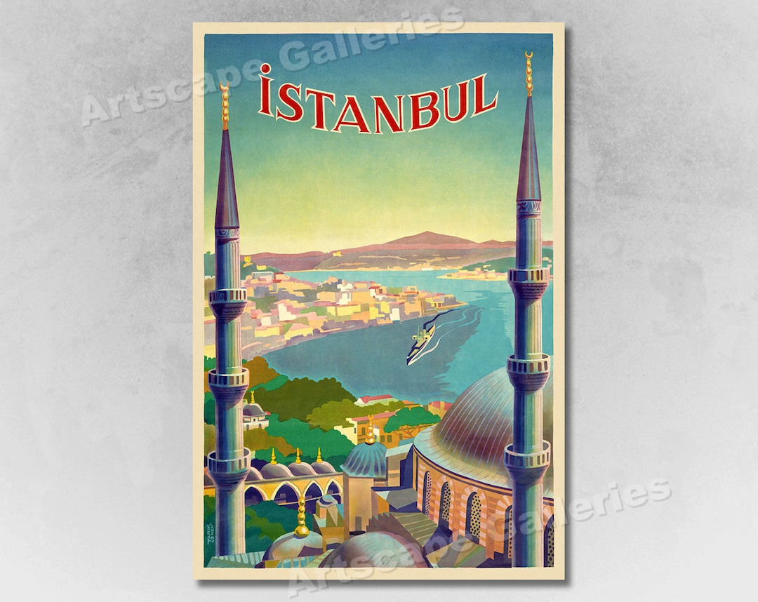 Istanbul Turkey 1939 Vintage Style Turkish Travel Poster - Etsy