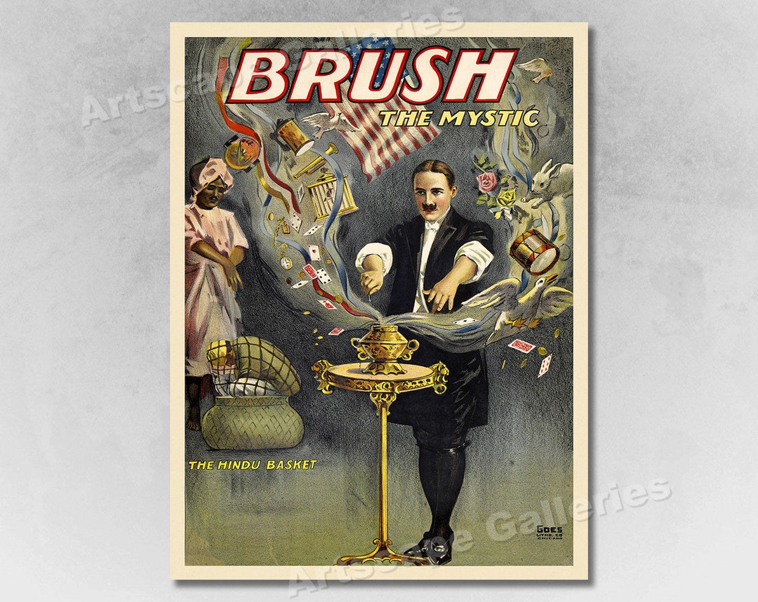 Brush 1912 Vintage Style Magic Poster - Classic Magician Poster - Etsy