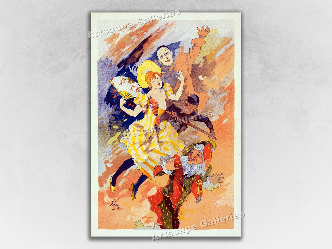 1900 La Pantomime - Jules Cheret - French Art Nouveau Art Print Poster ...