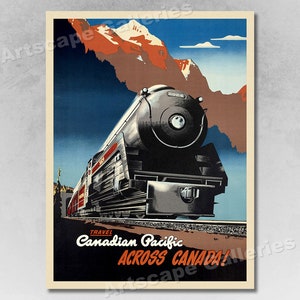 1947 Across Canada! Vintage Style Canadian Railroad Travel Poster - Etsy