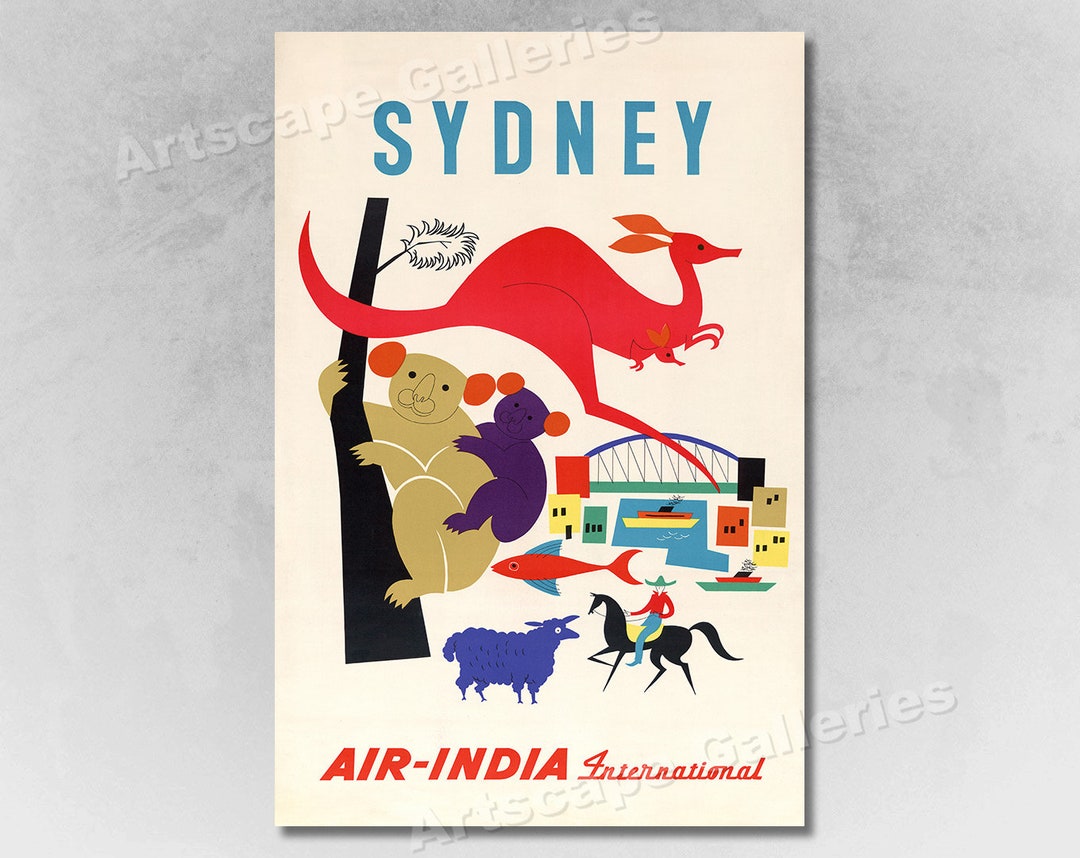 Sydney Australia 1950s Vintage Style Travel Poster - Etsy