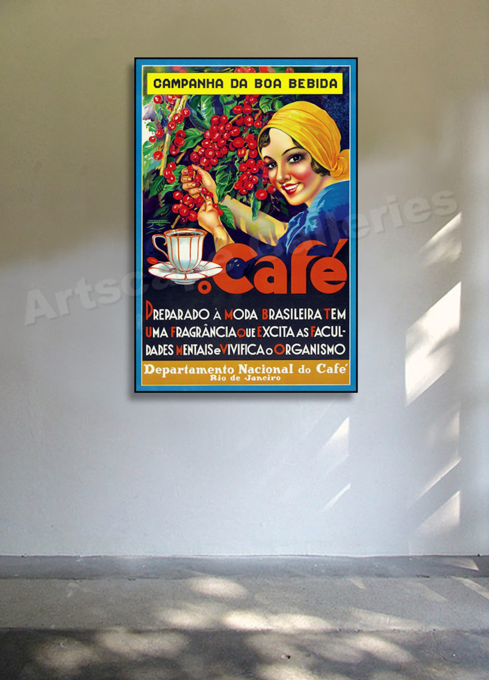 1930s Classic Coffee Vintage Art Poster rio De Janeiro - Etsy