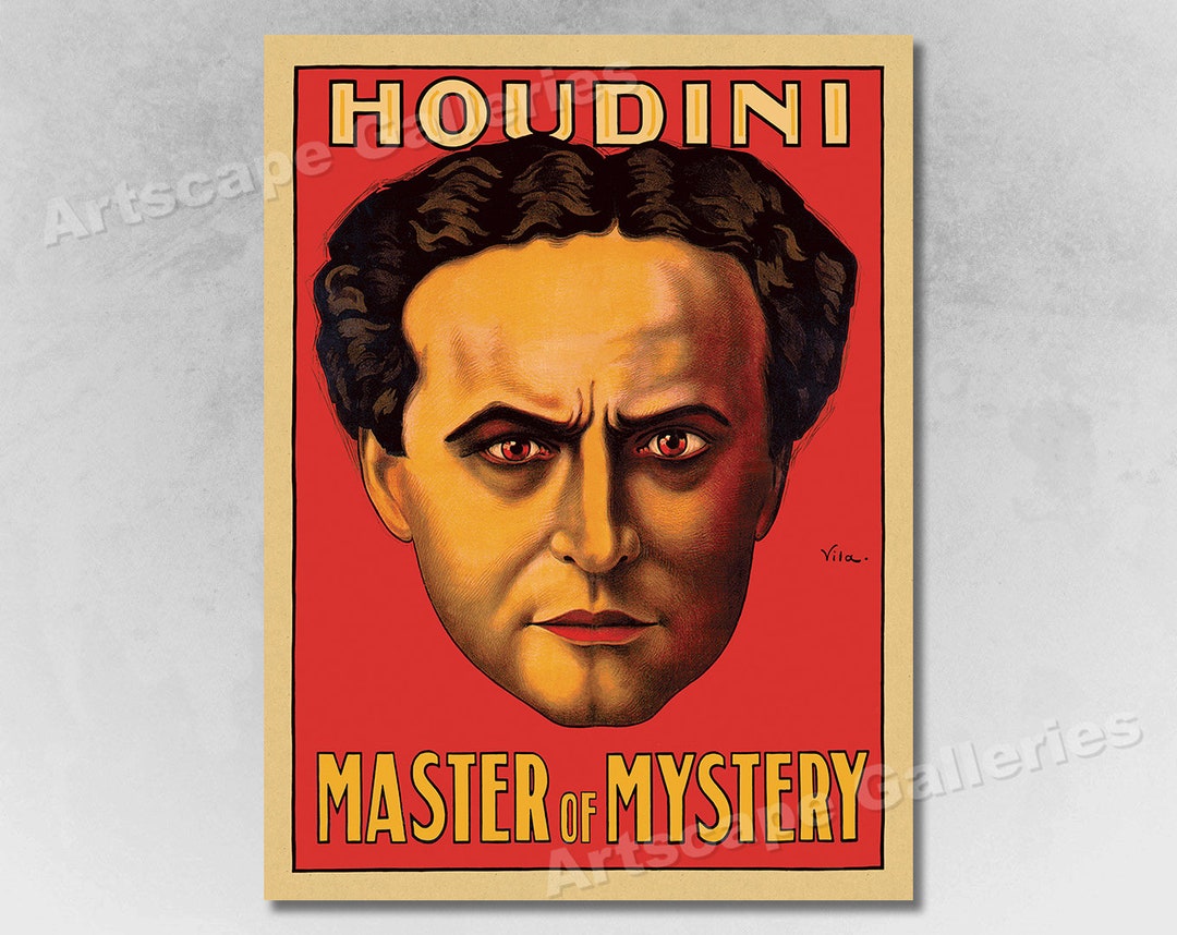 Harry Houdini Magic Poster - Master of Mystery and Escape - Etsy