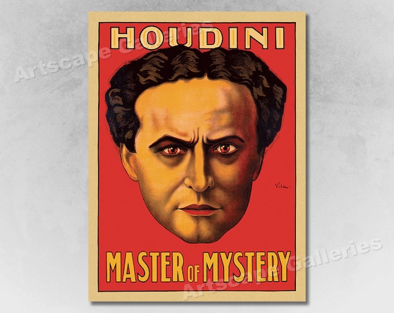 Harry Houdini Magic Poster Master of Mystery and Escape - Etsy