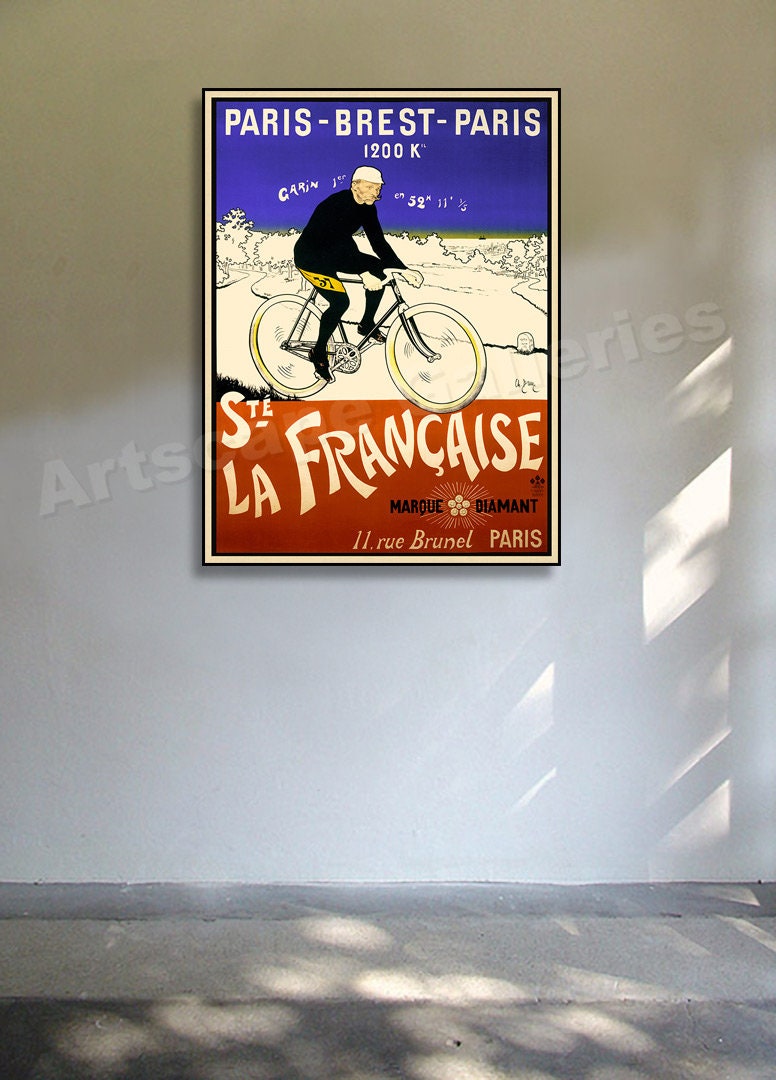 1901 French Cycling Poster - "paris-brest-paris" Ste La Francaise - Etsy