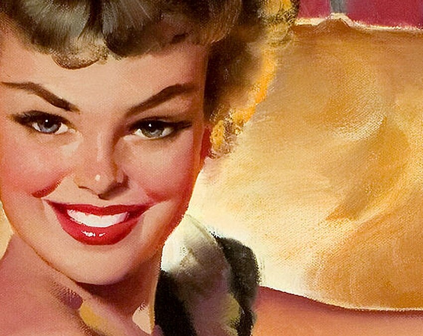 Elvgren Pin-up Girl a Warm Welcome Roasting - Etsy