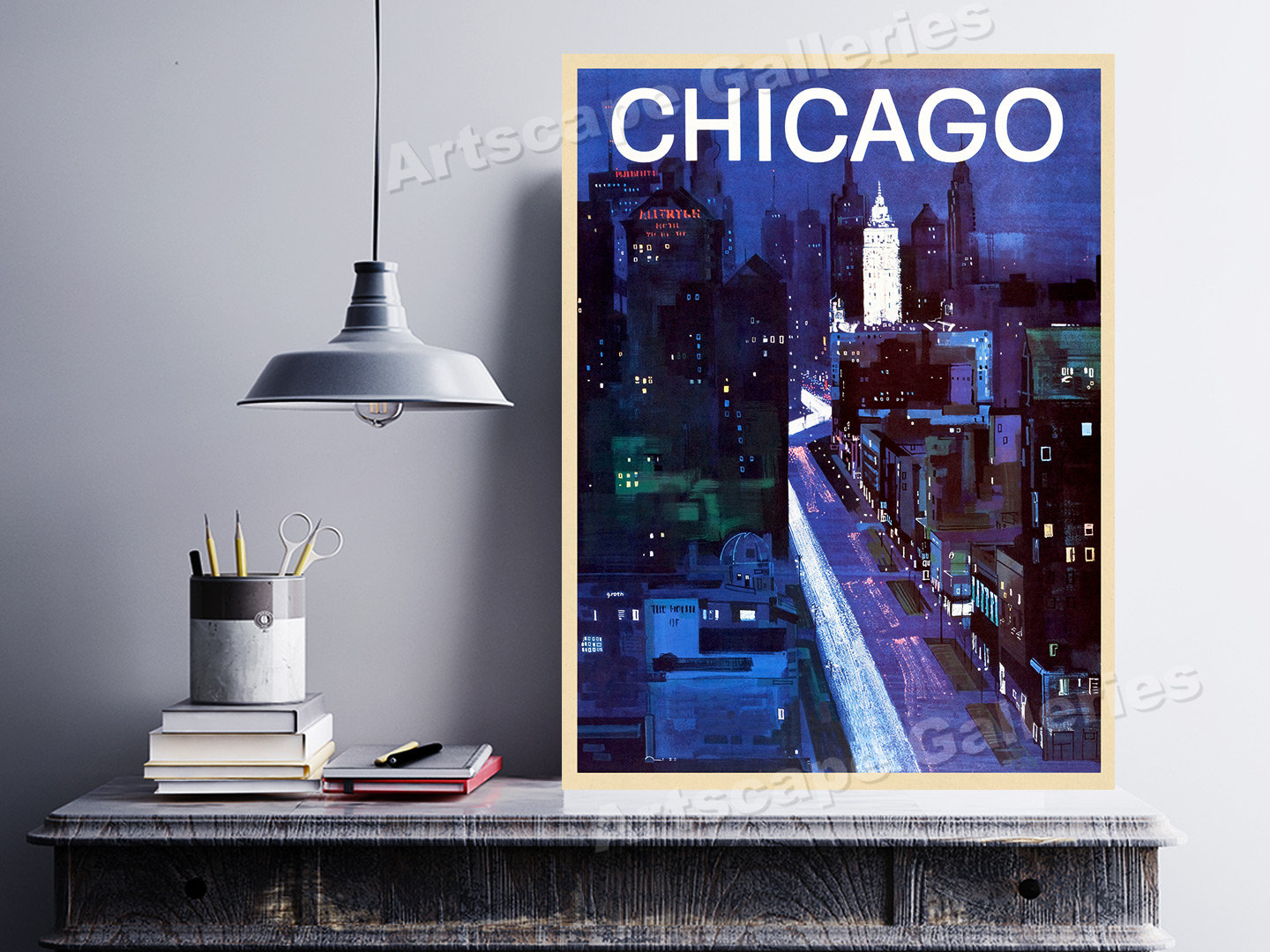Chicago 1960s Vintage Style Travel Poster | Etsy