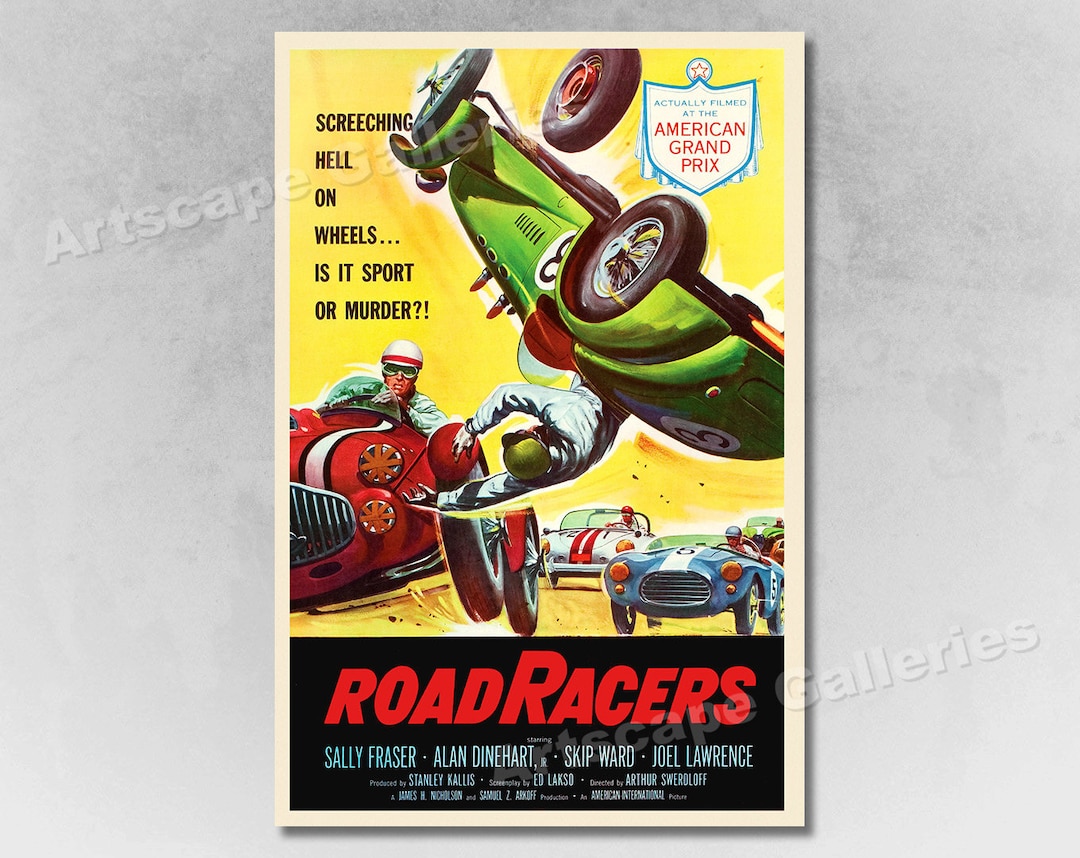 1959 "road Racers" Hell on Wheels - Vintage Style Racing Movie Poster ...