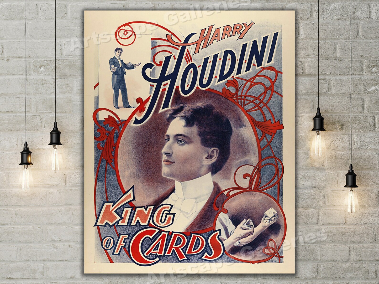 1895 Harry Houdini King of Card Tricks Escape Artist Magic | Etsy