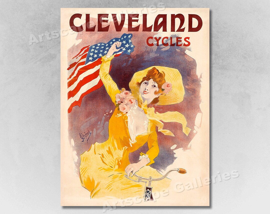 Jules Cheret "cleveland Cycles" 1901 Vintage Bicycle Poster - Etsy