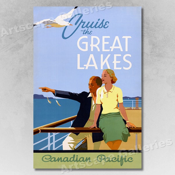 Vintage Great Lakes Poster - Etsy