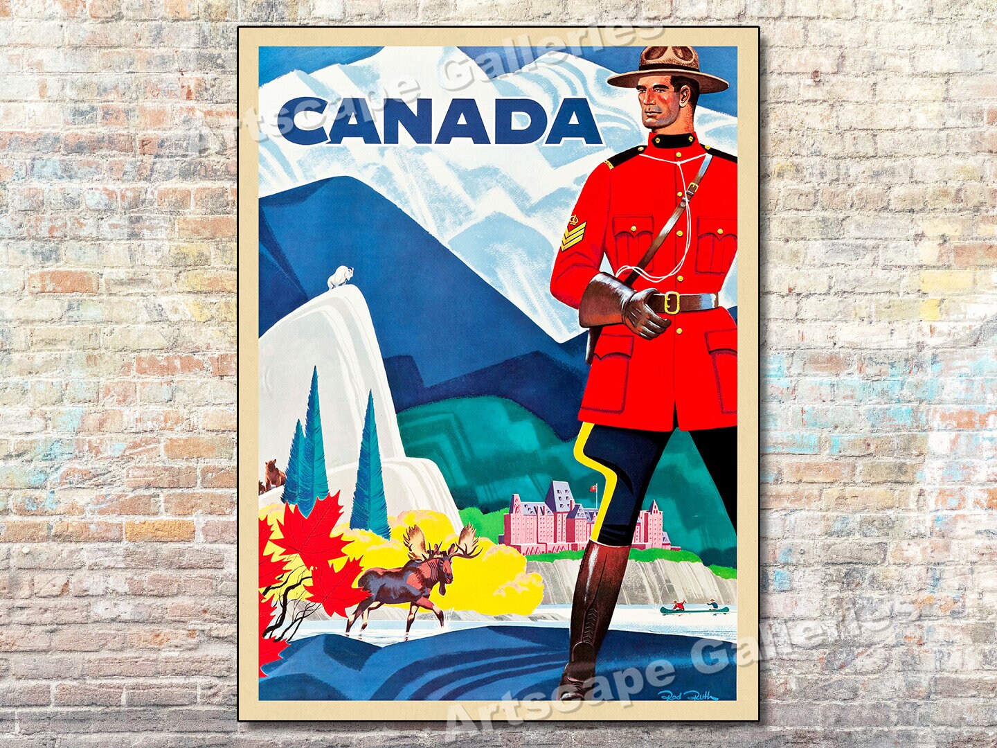 Canada RCMP Vintage 1960s Travel Poster - Etsy