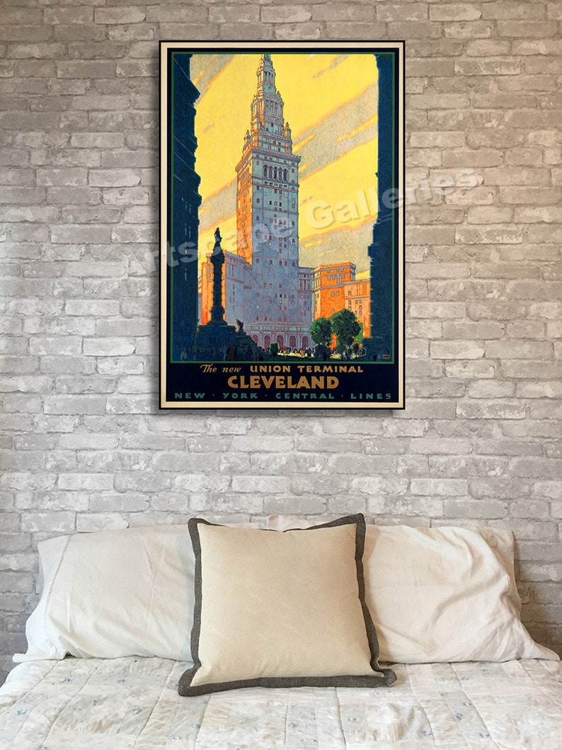 1930 Cleveland Union Terminal Vintage Style Travel Poster - Etsy